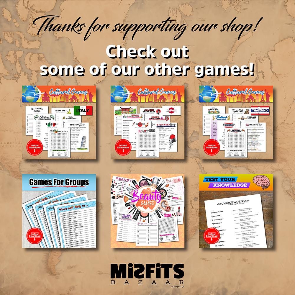 France Printable Games Pack 2025, Cultural Activities Bundle, Parisian ...
