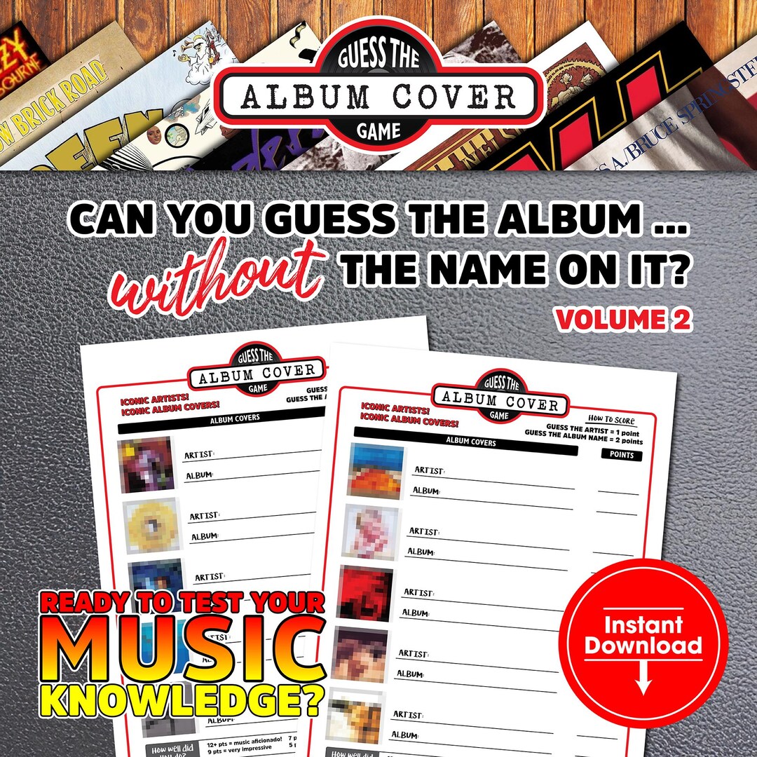 Guess the Album Cover Game / VOLUME 2 / Music Album Game /album Artwork ...