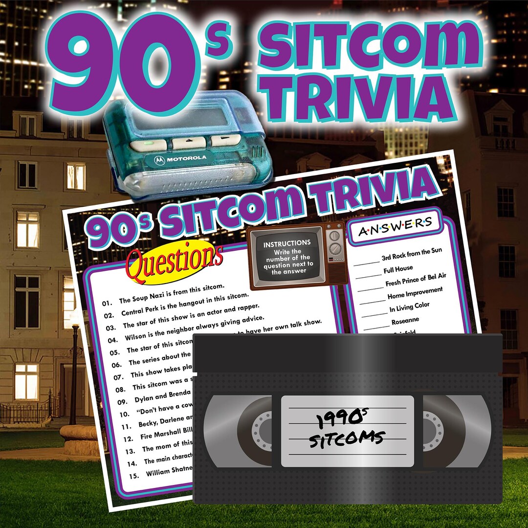 1990s Sitcom Trivia Game | Gen X Party Entertainment | New Year's Eve ...