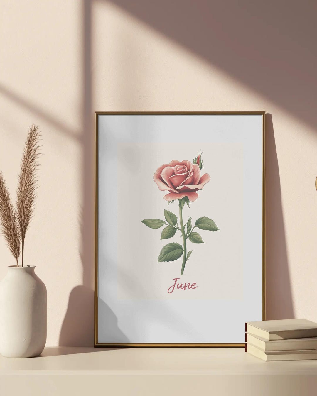 June Birthday Gift Rose Birth Flower Print, Poster, Gift for Her ...