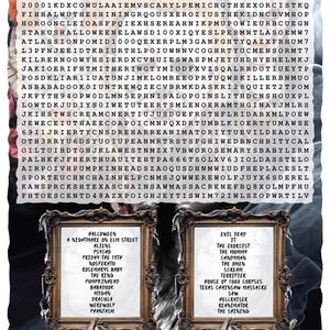 Horror Movie Word Search, Halloween Adult Party Games, Horror Movie ...
