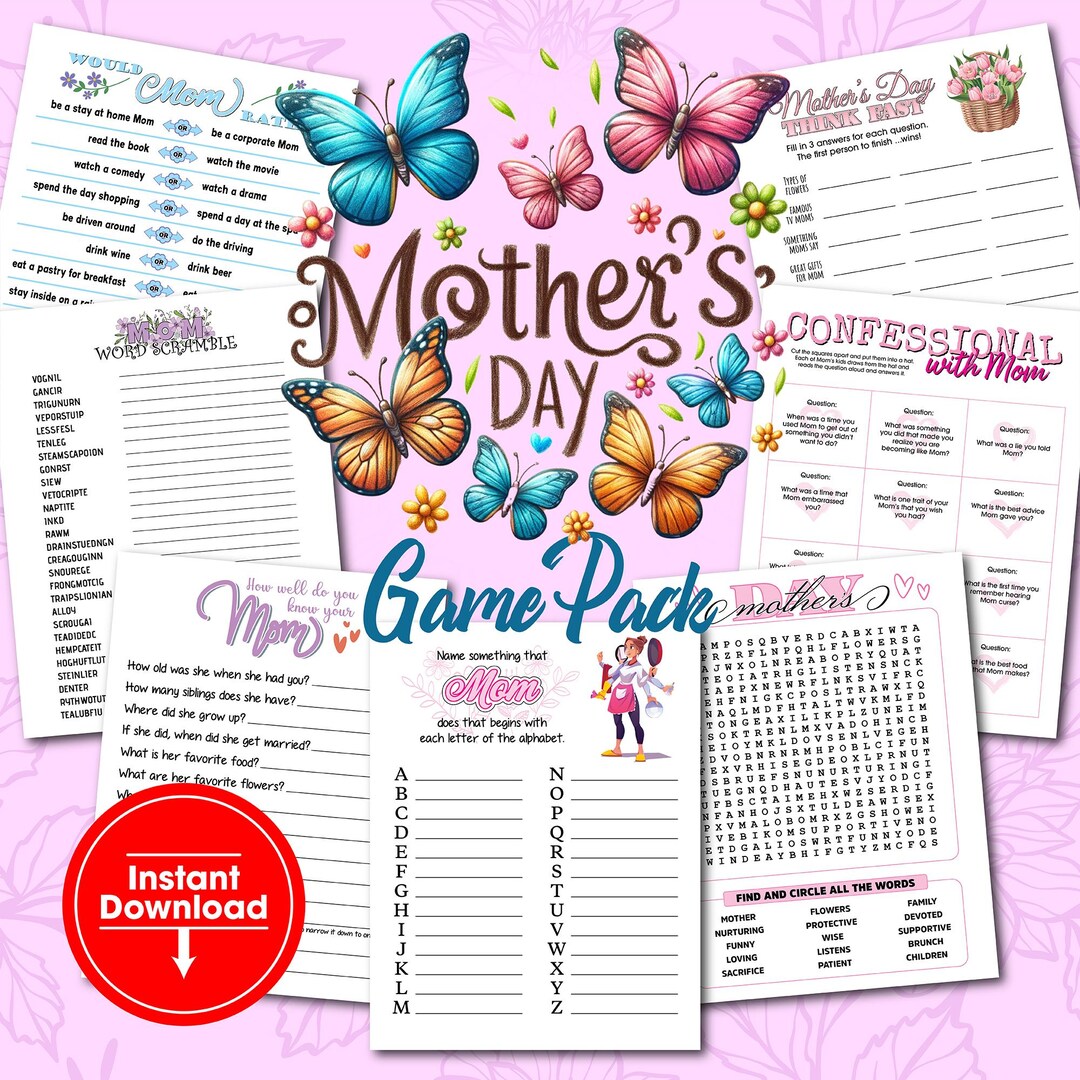 Mother's Day Game | Mother's Day Printable | Happy Mother's Day | Mum's ...