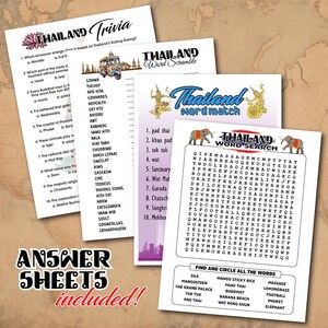 Thailand Printable Games Pack,cultural Activities Bundle,coloring Pages ...