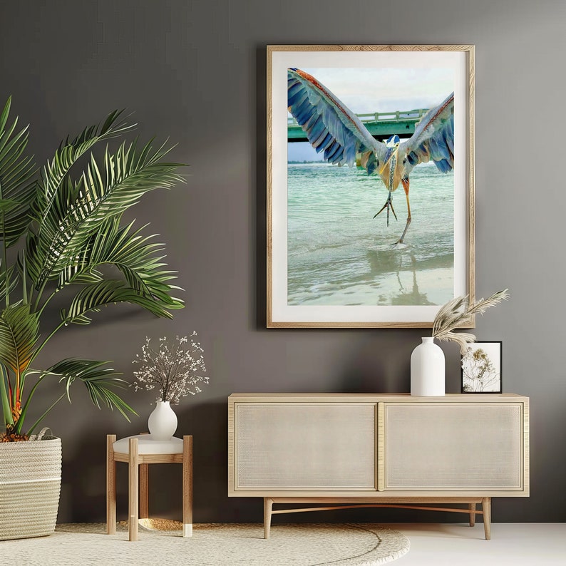 Wings of the Ocean, Anna Maria Island, Blue Heron Poster, Blue Heron ...