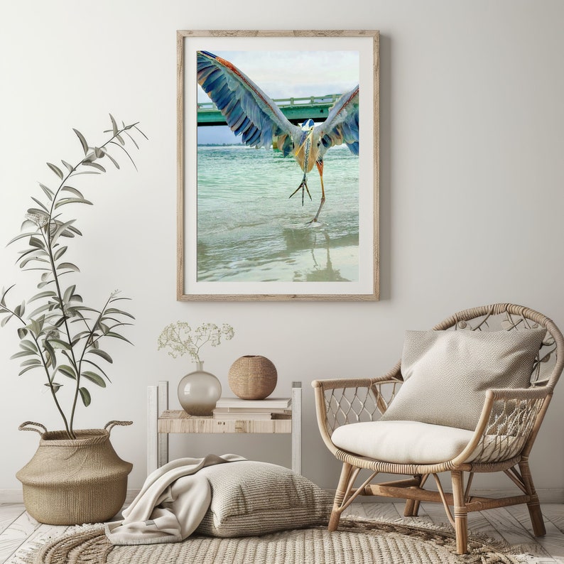 Wings of the Ocean, Anna Maria Island, Blue Heron Poster, Blue Heron ...