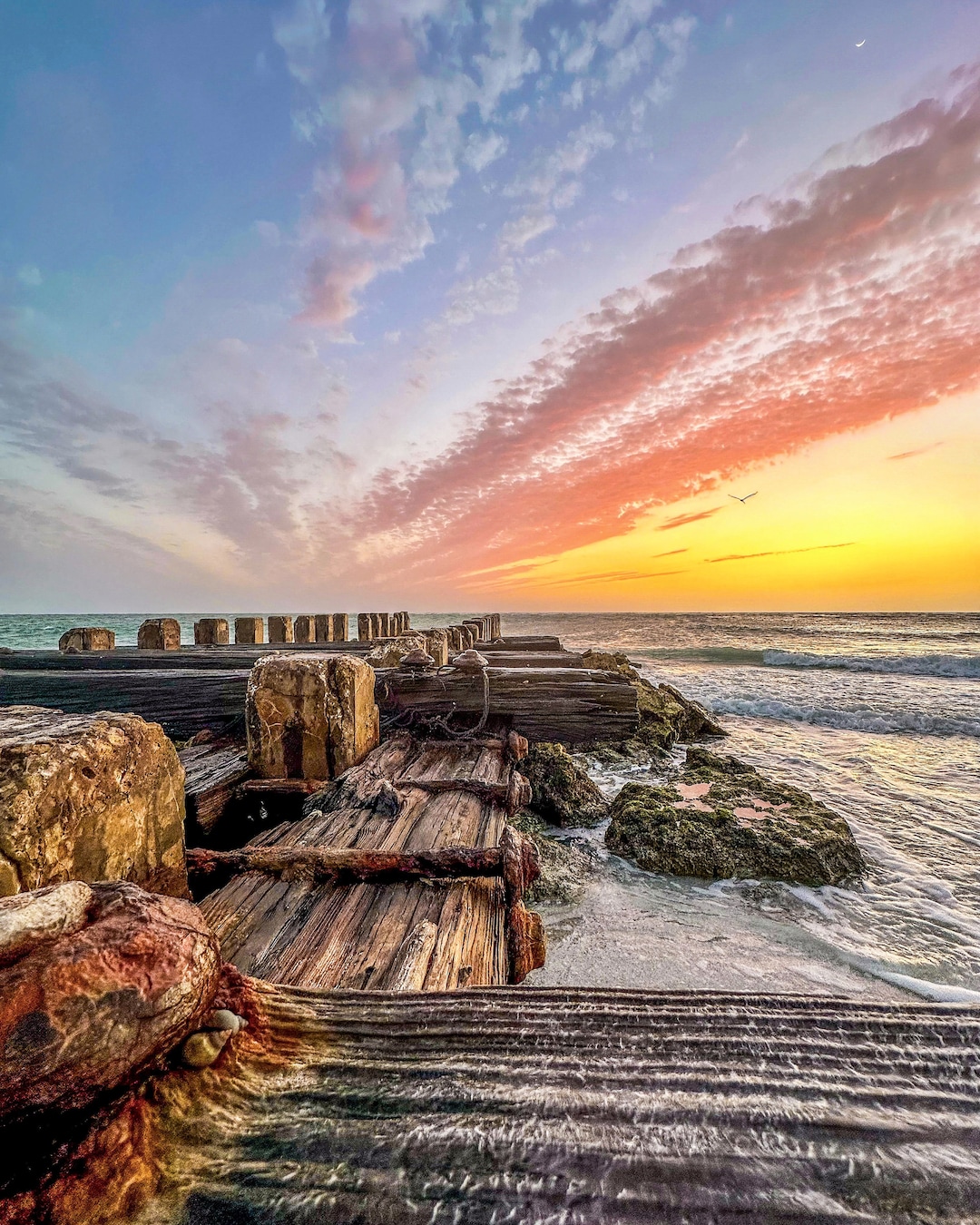 The Old Jetty at Coquina Beach, Beach Prints, Coastal Wall Art, Anna ...