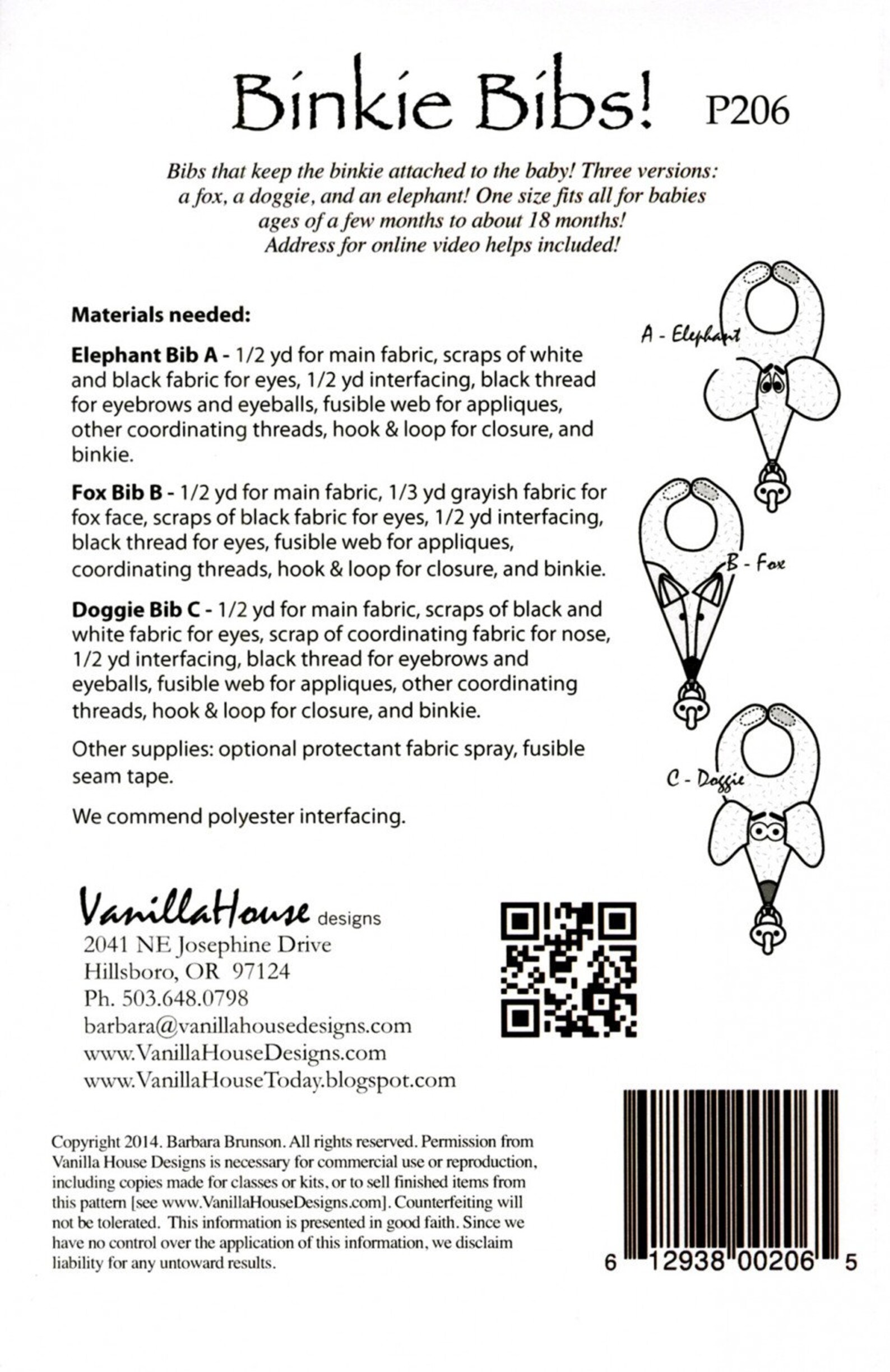 Binkie Bibs Pattern, Vanilla House Designs, Restlessneedle, Don't Lose ...
