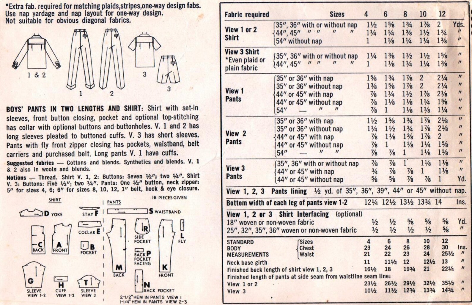 Simplicity Pattern 6606 Vintage Uncut Boys Pants and - Etsy