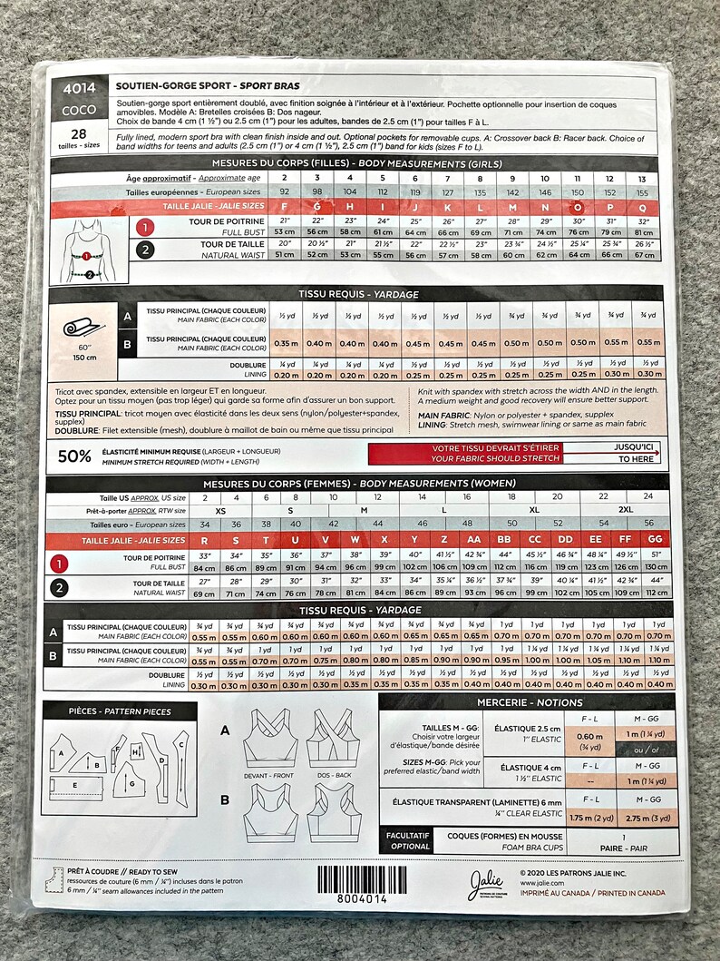 Coco Sport Bras Pattern, Jalie Sewing Patterns, 4014, Restlessneedle ...