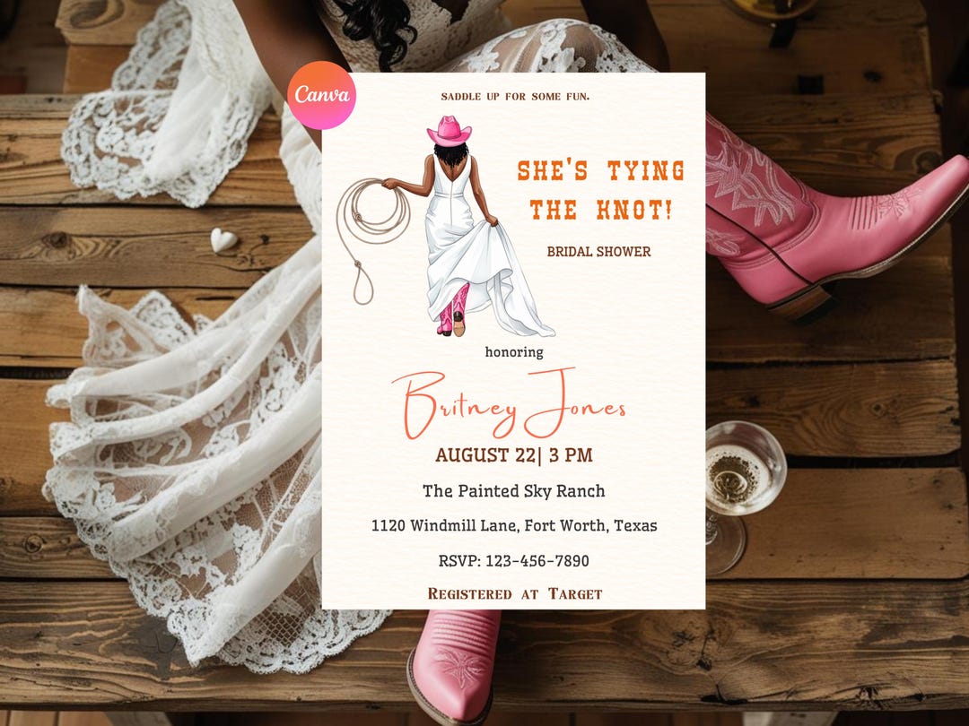 Rodeo Bridal Shower Editable Invitation | Rustic Last Ride Before the ...