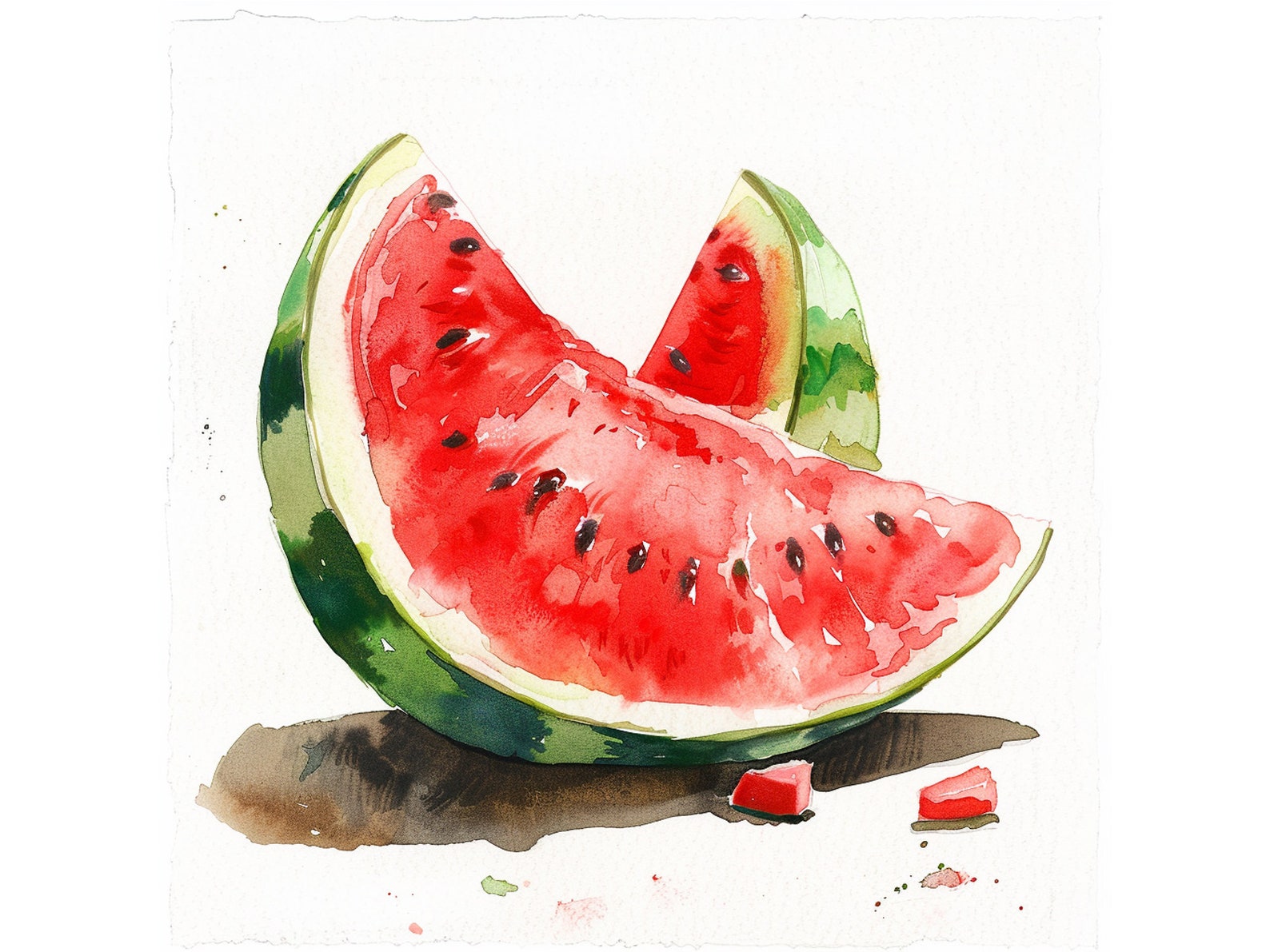 Watermelon Clipart, Fruit Watercolor Watermelon Basket Clip Art, Food ...