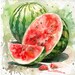 Watermelon Clipart, Fruit Watercolor Watermelon Basket Clip Art, Food ...