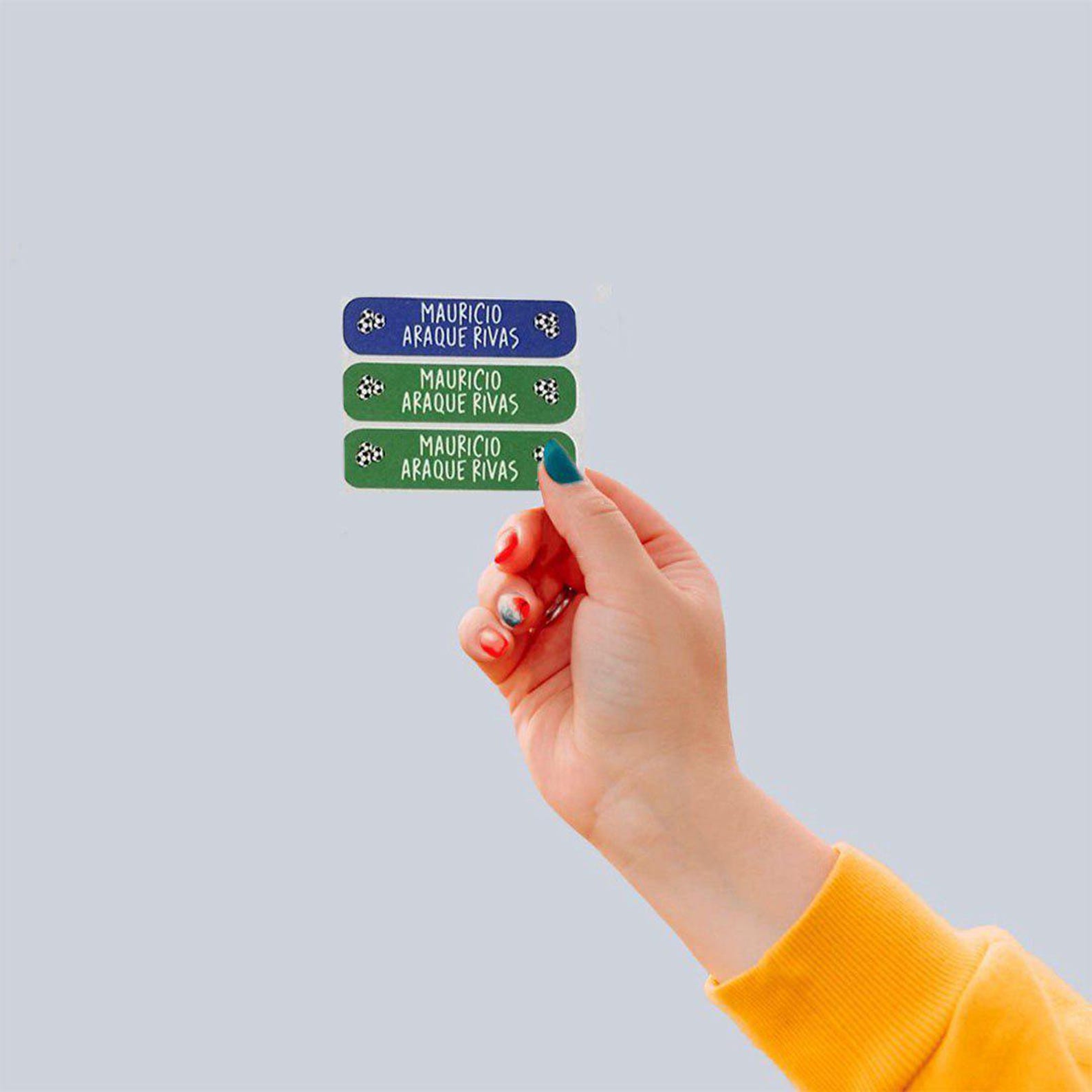 School Name Labels Set, Laminated Tags for Backpacks and Lunch Boxes ...