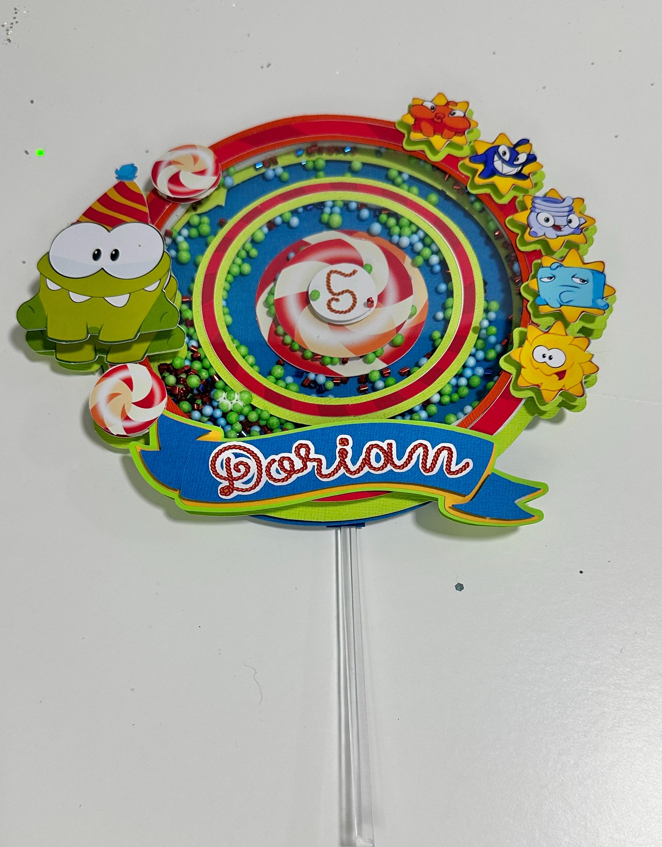 On Nom Cake Topper: Cut the Rope Birthday Party Decor - Etsy