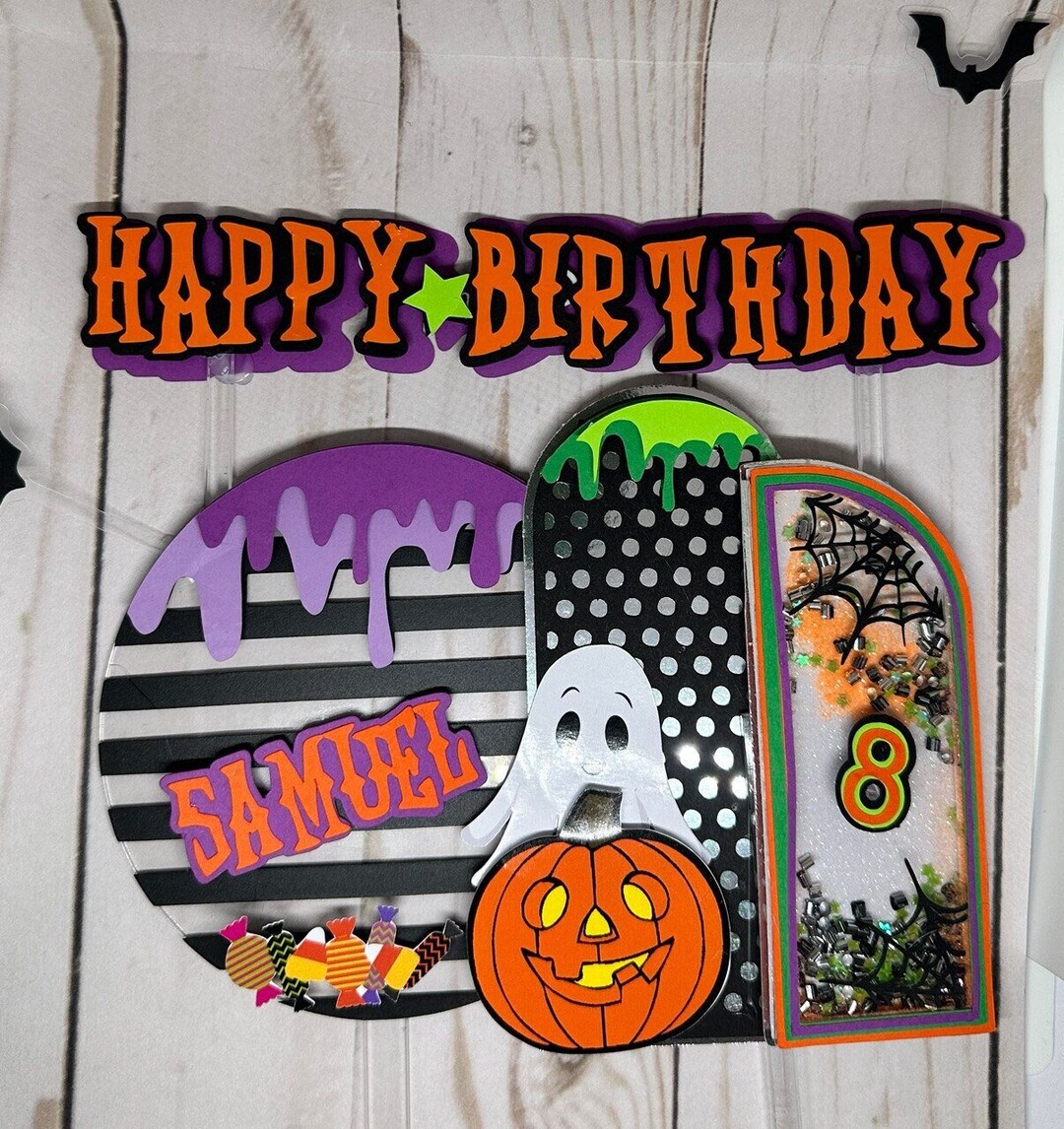Halloween Cake Topper, Halloween Theme, Halloween Birthday Topper ...