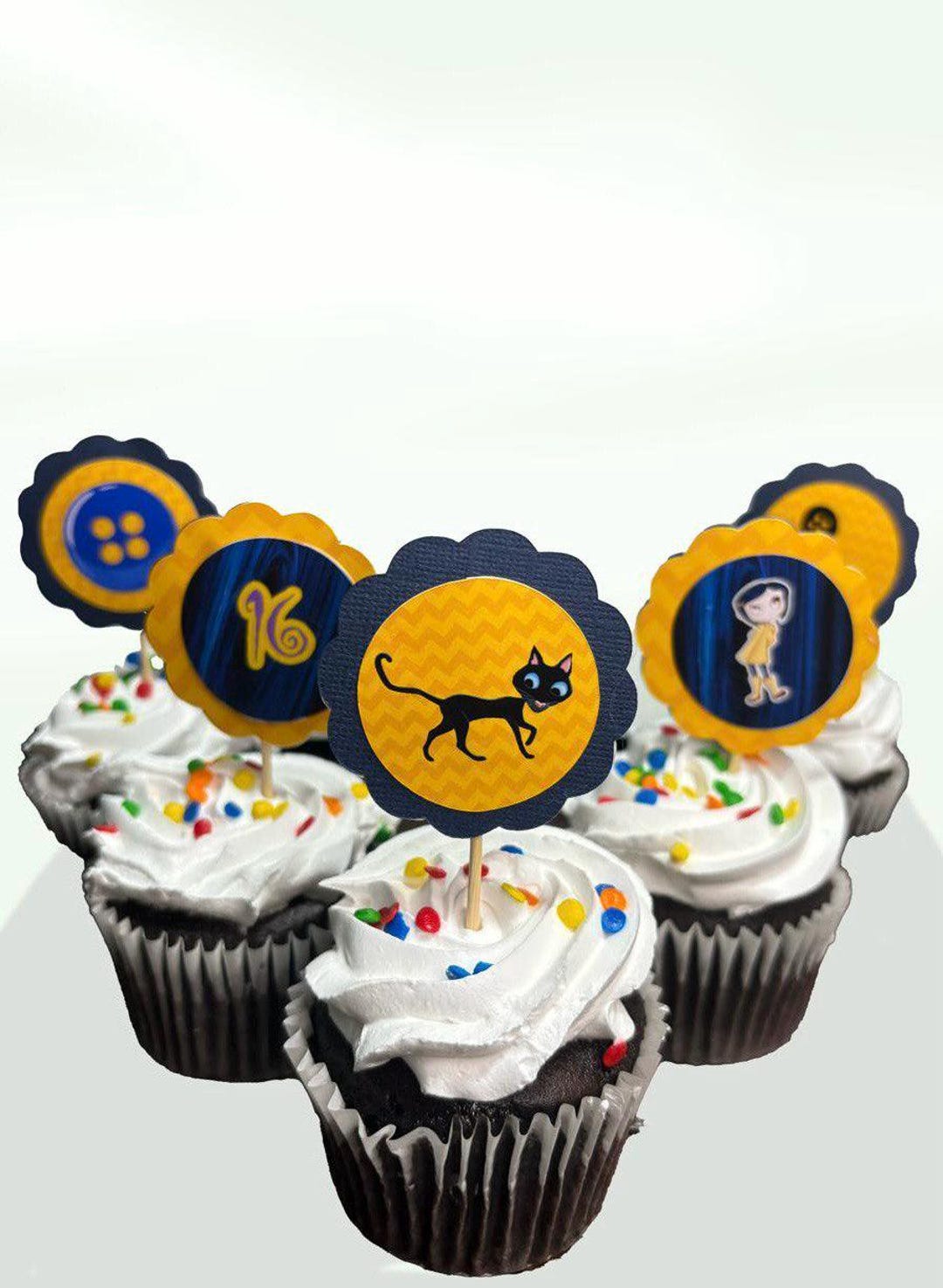 Coraline Cup Cake Topper, Coraline Birthday Party, Coraline Birthday ...