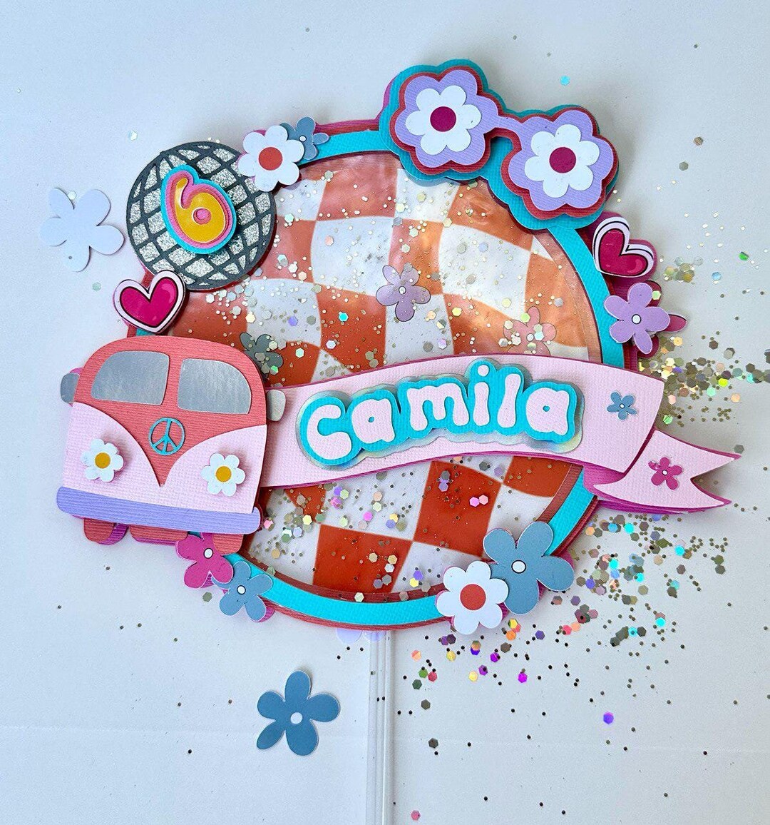 Groovy Birthday Cake Topper: Retro 70s Party Decor - Etsy