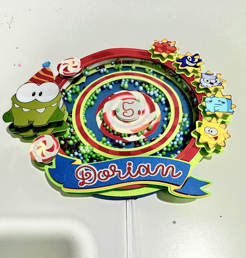 On Nom Cake Topper: Cut the Rope Birthday Party Decor - Etsy