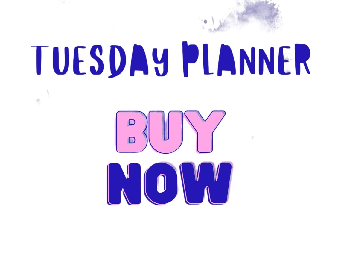 Digital Tuesday Planner Printable Weekly Planner for Productivity ...