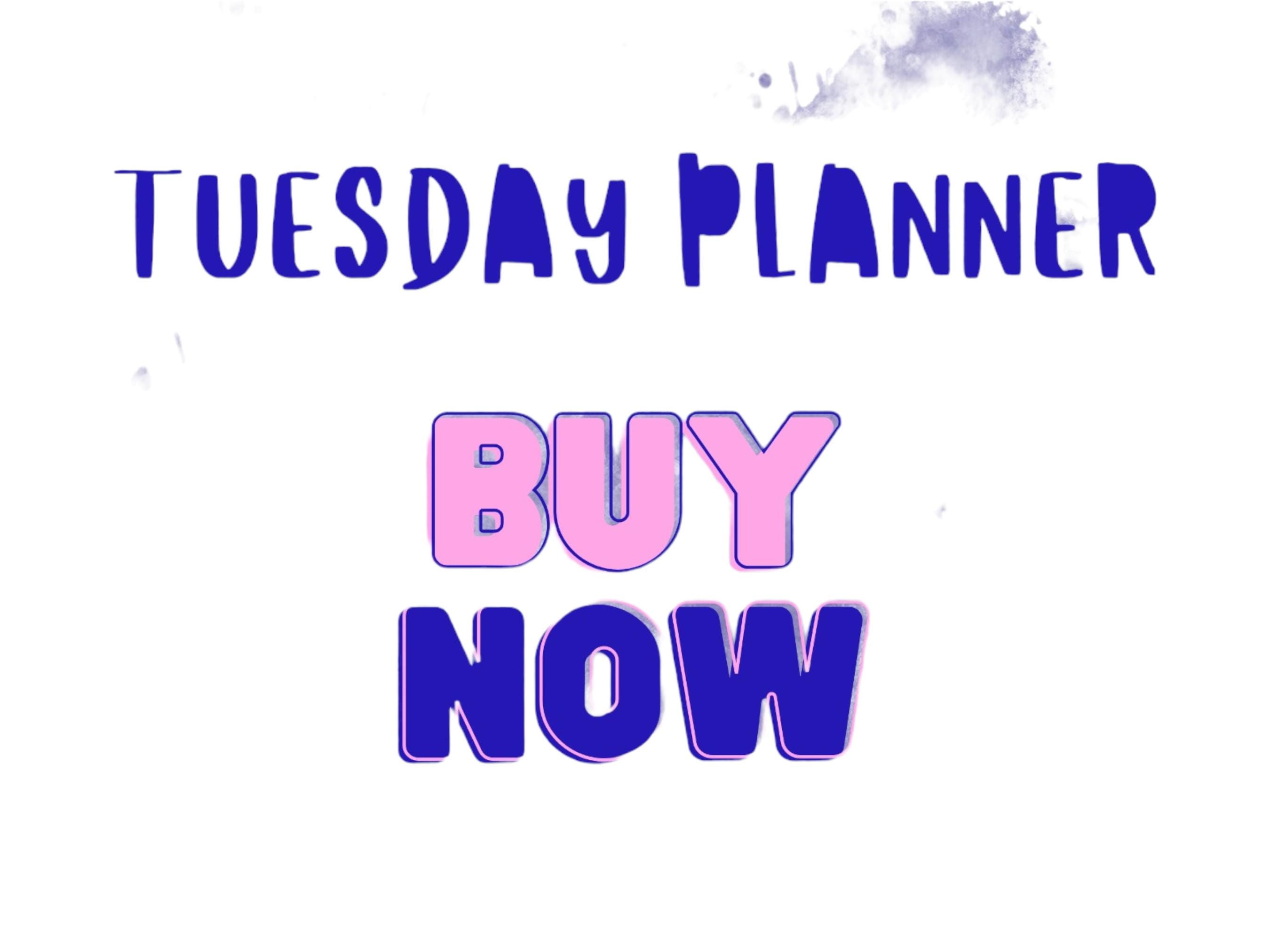 Digital Tuesday Planner - Printable Weekly Planner for Productivity ...