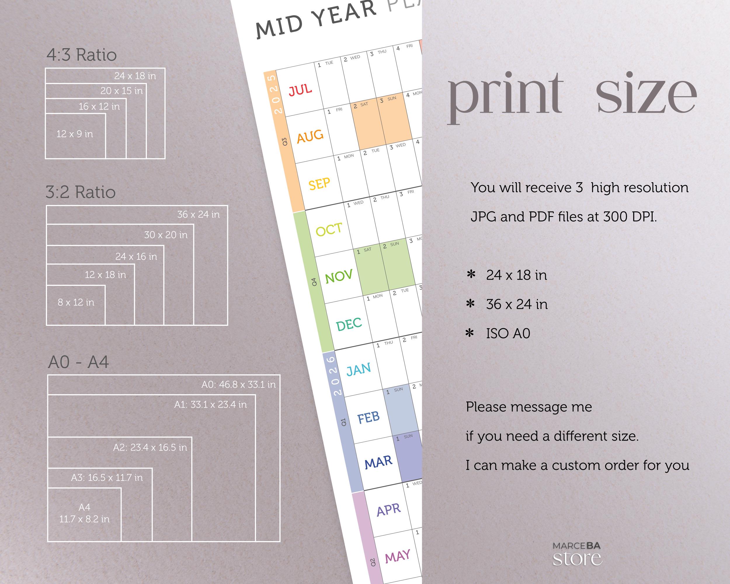 25–26 Academic Calendar. Big Wall Digital Year Planner. Year at a ...