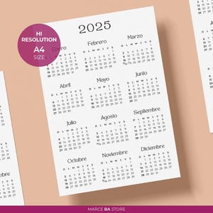 2025 Spanish Calendar PNG, High Quality Transparent, Printable Calendar ...
