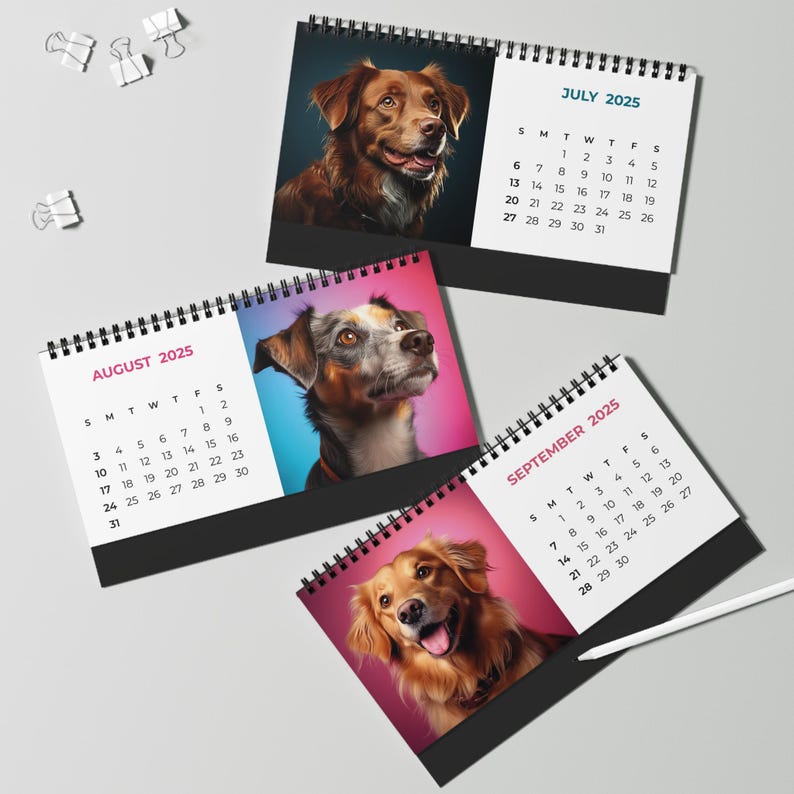 2025 Desk Calendar of Funny Dogs Perfect for Dog Lovers Monthly ...