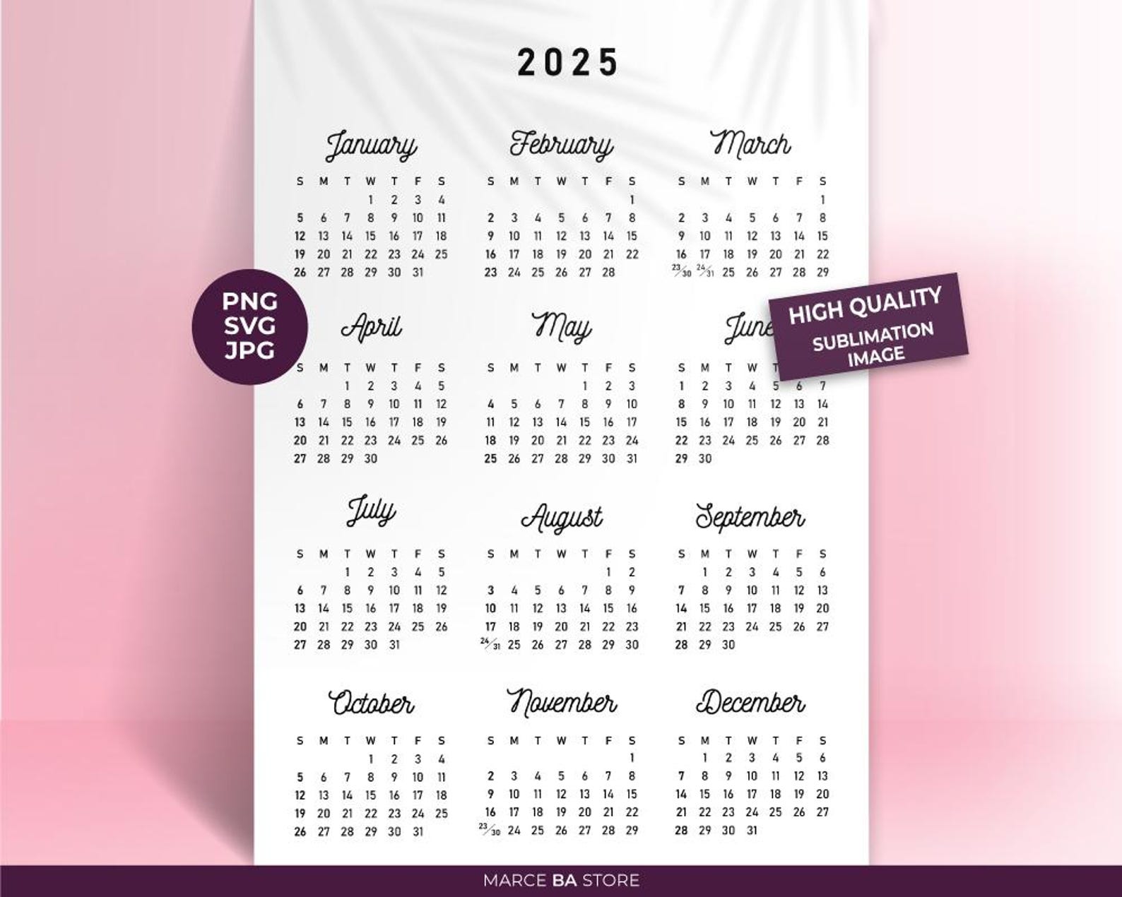 2025 PNG Calendar: High-quality 300 DPI Transparent Image for Custom ...