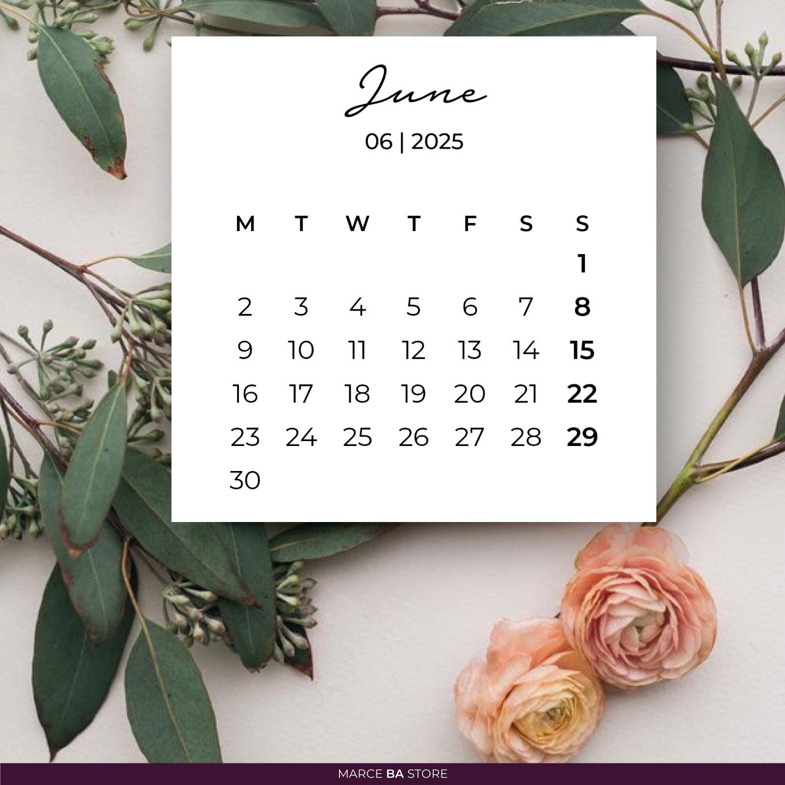 2025 Mini Monthly Calendar Cards. Elegant Pocket Calendar Square ...