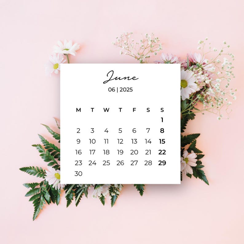 2025 Mini Monthly Calendar Cards. Elegant Pocket Calendar Square ...