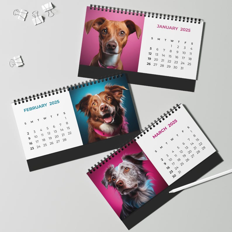 2025 Desk Calendar of Funny Dogs Perfect for Dog Lovers Monthly ...