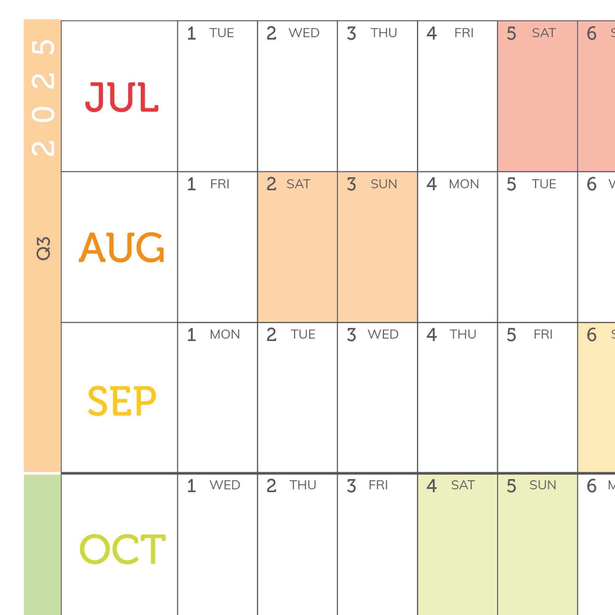25–26 Academic Calendar. Big Wall Digital Year Planner. Year at a ...