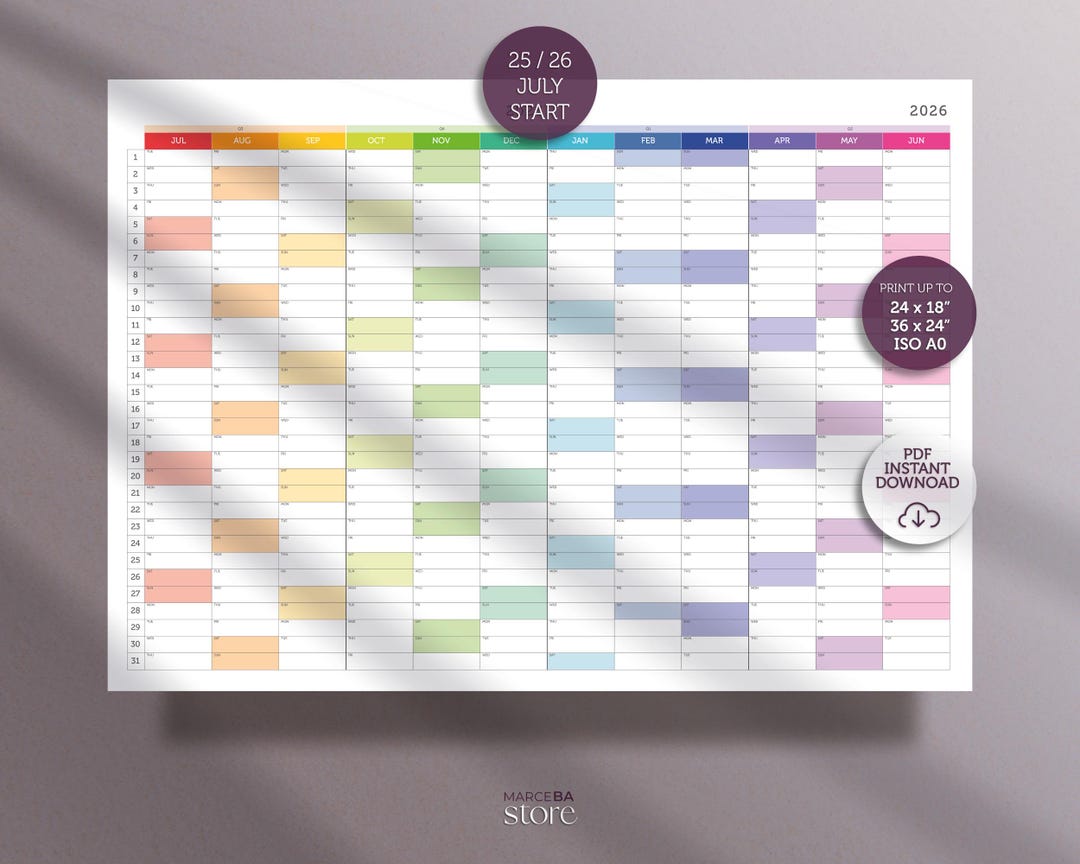 2025 2026 Academic Planner. School Year Wall Calendar for Students ...