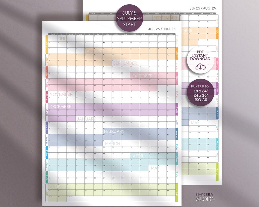 2025-2026 Academic Planner School Year Wall Calendar for Students and ...