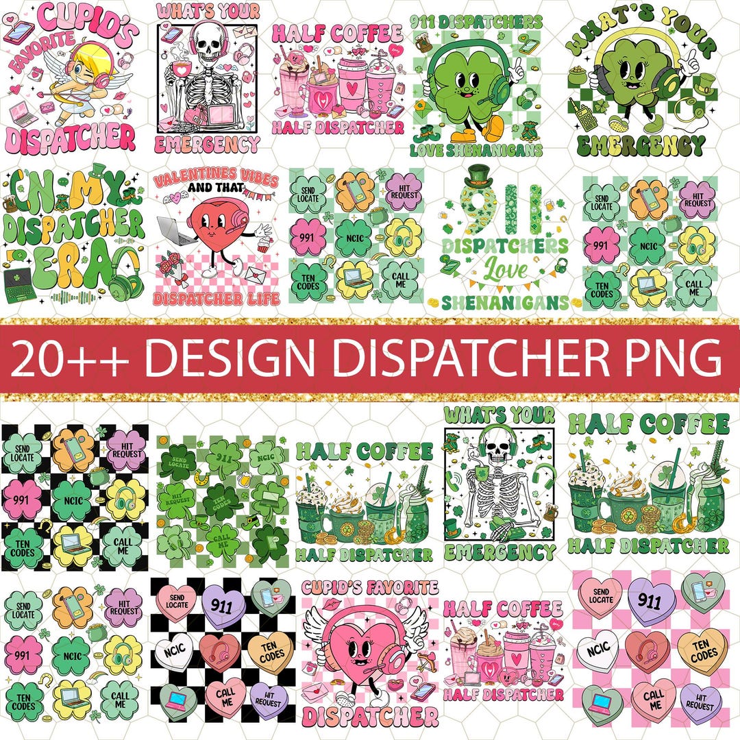 911 Dispatcher St. Patrick's Day Png, One Lucky Dispatcher Png, Retro ...