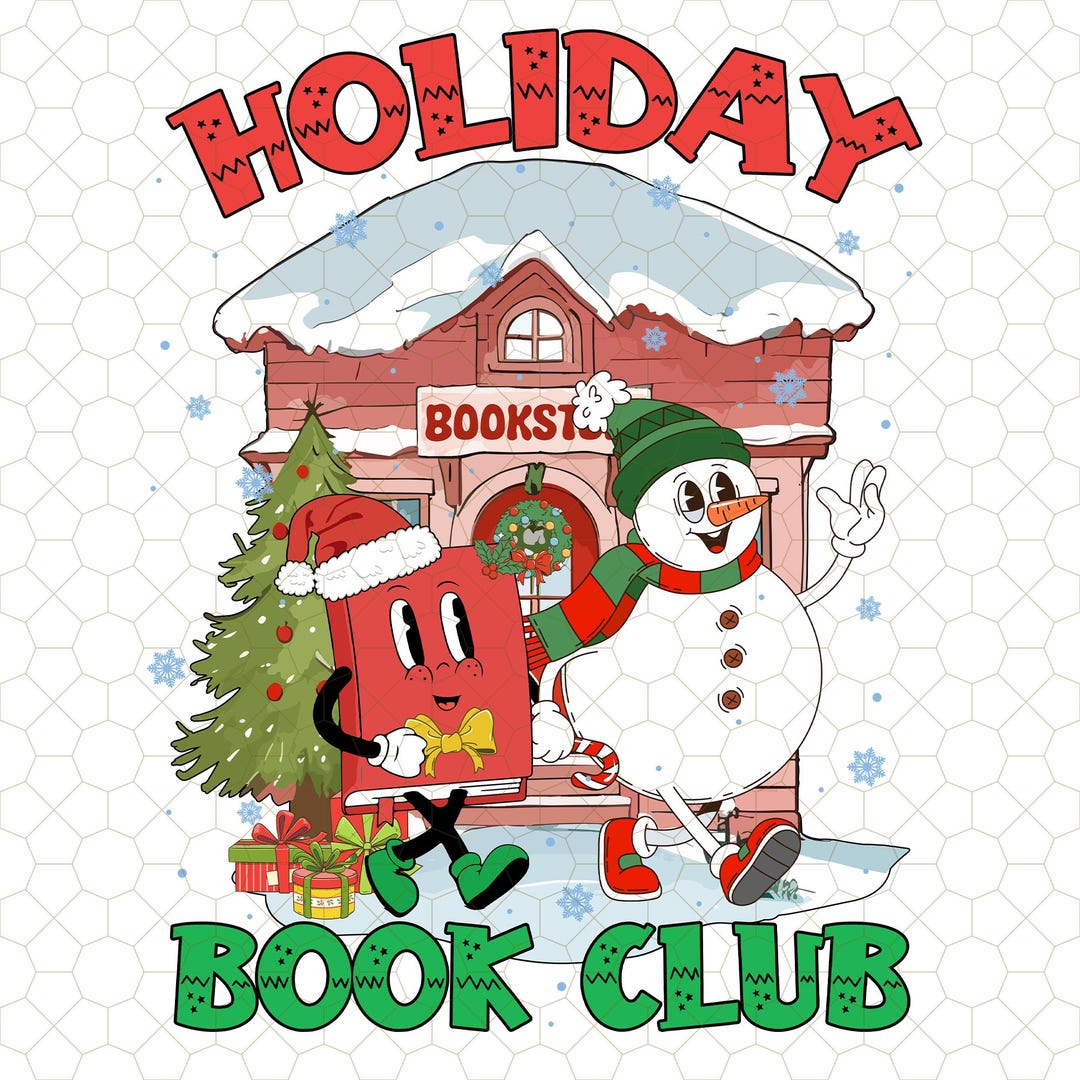 Holiday Book Club Christmas Png, Christmas Books Png, Book Lovers Png ...