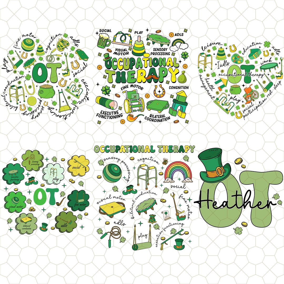 Occupational Therapy St Patrick's Day Bundle Png, Lucky Occupational ...