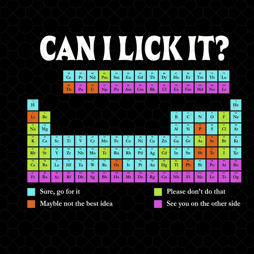 Can I Lick It Periodic Table Teacher Student Boys Girls Kids Shirt ...
