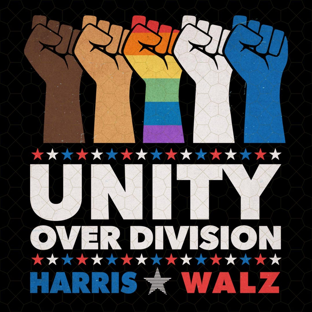 Unity Over Division Harris Walz 2024 Png, Kamala Harris Tim Walz 2024 ...
