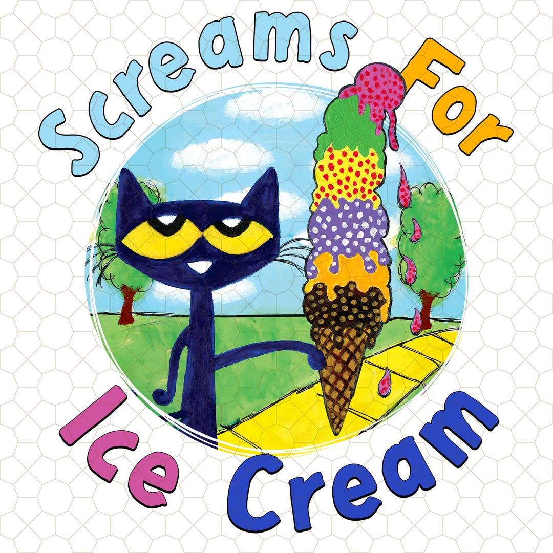 Summer Vibes Png, Pet.e the Cat Screams for the Ice Cream Design, Pete ...