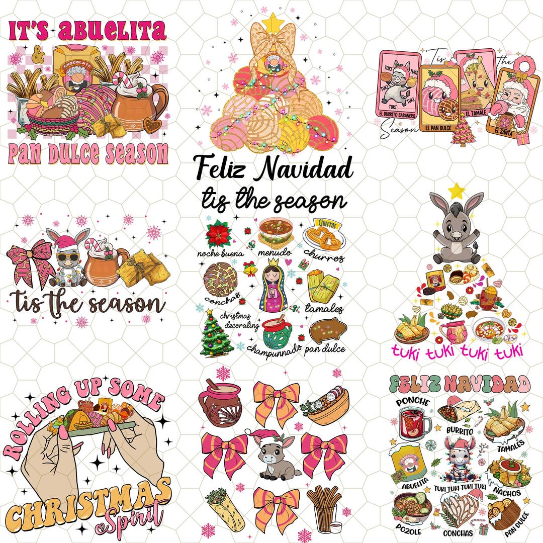 Feliz Navidad Mexican Christmas Png Bundle, Gingerbread With Sombrero ...