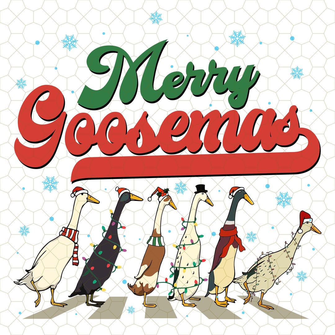 Goose Christmas Png, Merry Goosemas Png, Gooses With Santa Hat Png ...