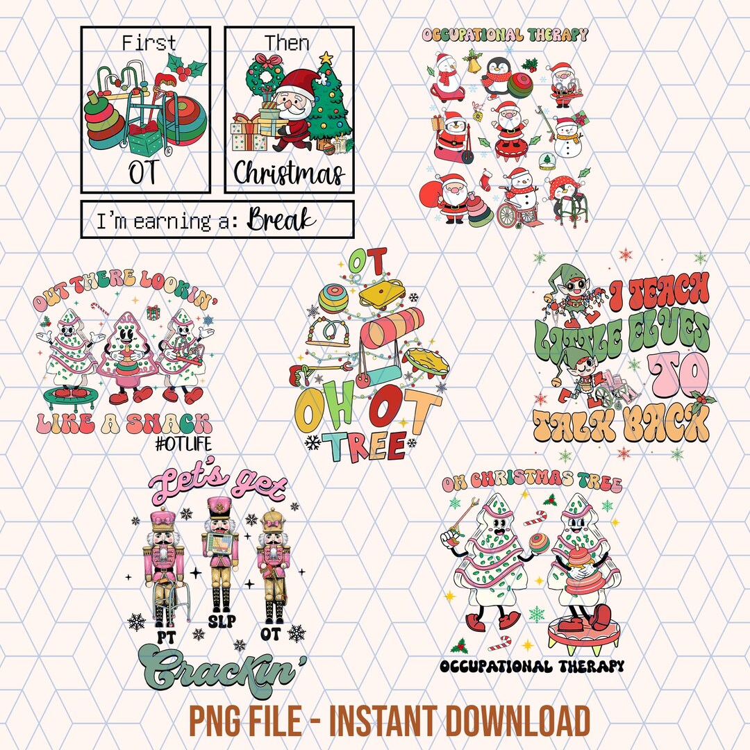 Occupational Therapy Christmas PNG Bundle, Occupational Therapist ...