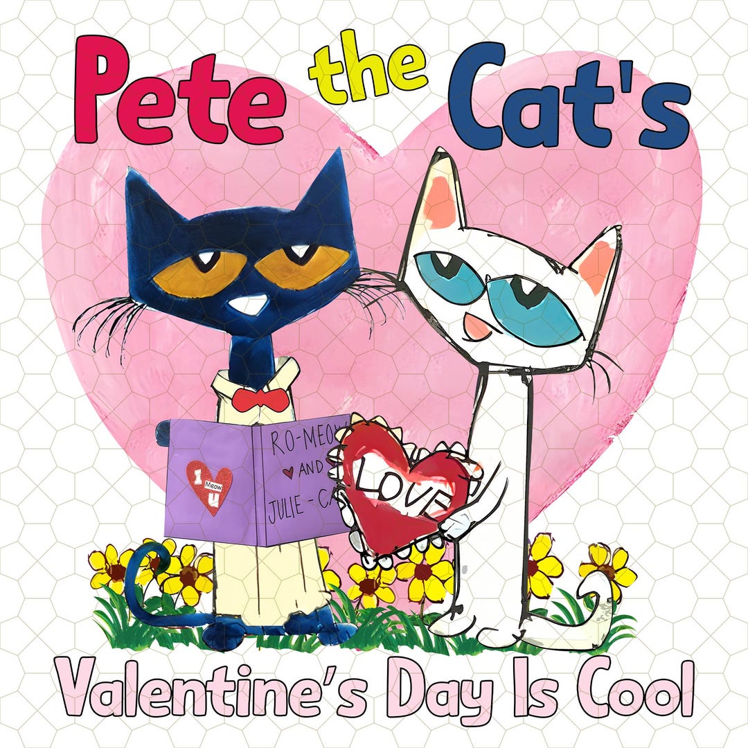 Pete the Cat Valentine's Day is Cool Png, Pete in the Cat Valentine Png ...