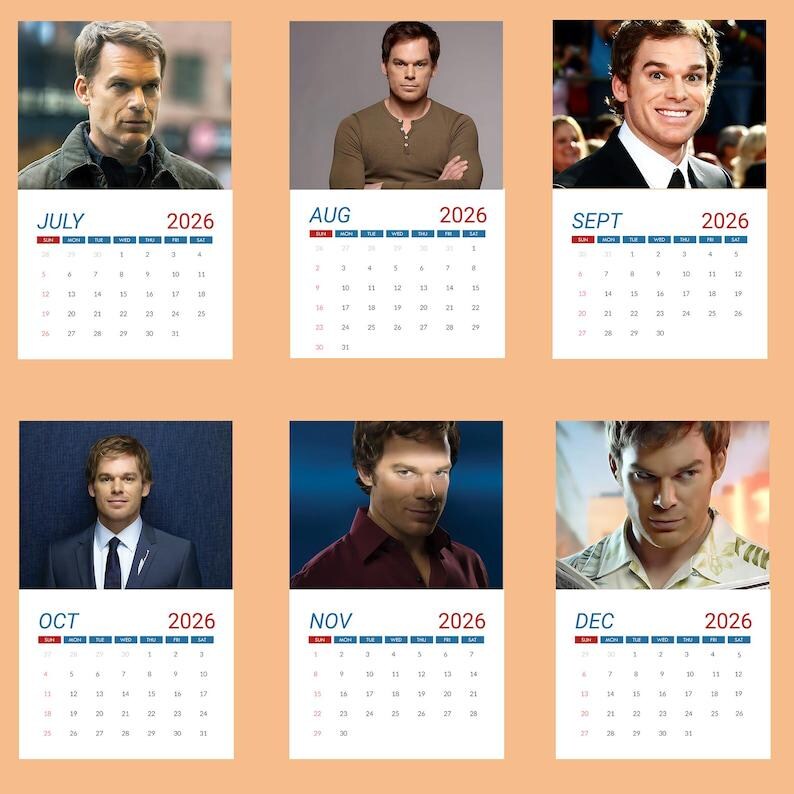 Dexter Actor 2026 Calendar, Dexter Actor Monthly Wall Calendar, 2026 ...