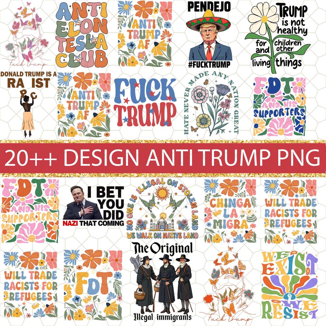 20subtle Floral Anti Trump Png, Trump Floral Png, Protest Trump Png ...