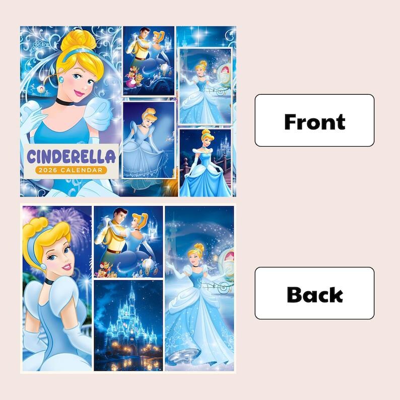 Cinderella Calendar 2026, Princess Calendar, Gift for Fan - Etsy Canada