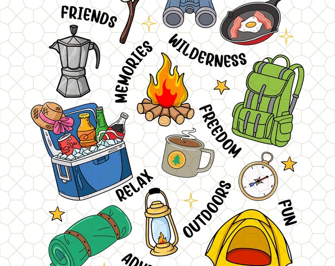 Retro Groovy Camping Life Summer Vacation Png, Camping Life Png ...