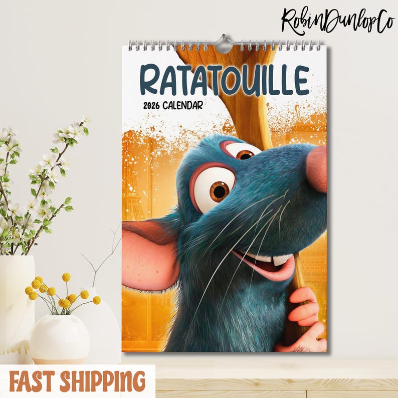 Ratatouille 2026 Wall Calendar, Remy Cooking Mouse Kitchen Art Calendar ...