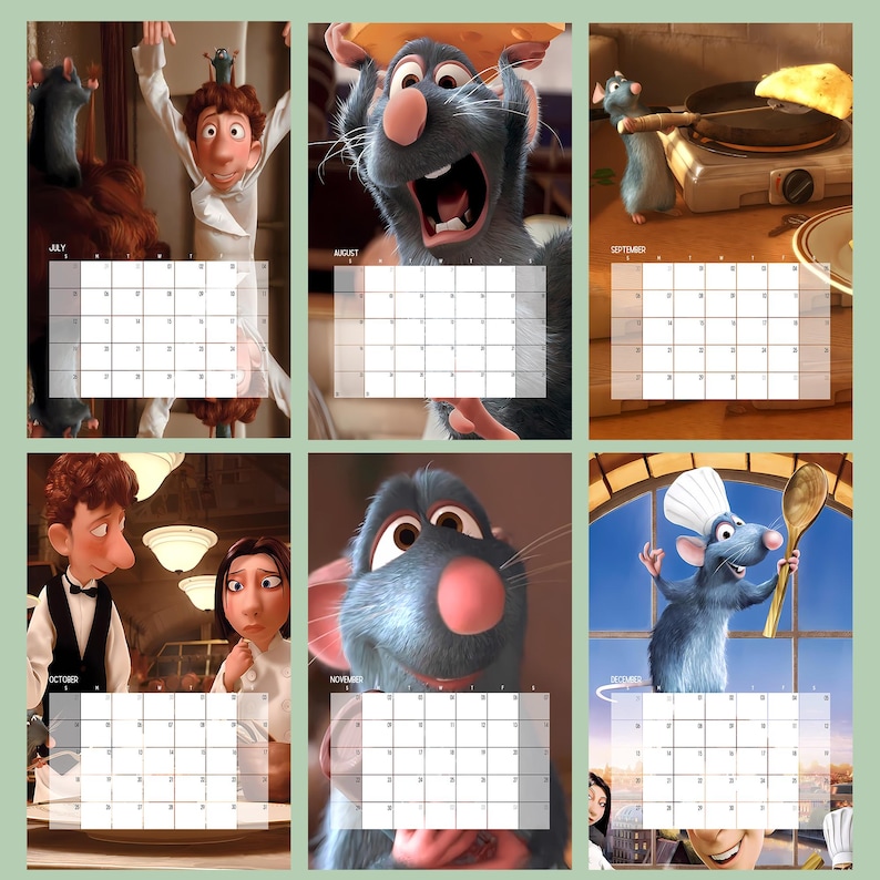 Ratatouille 2026 Wall Calendar, Remy Cooking Mouse Kitchen Art Calendar ...